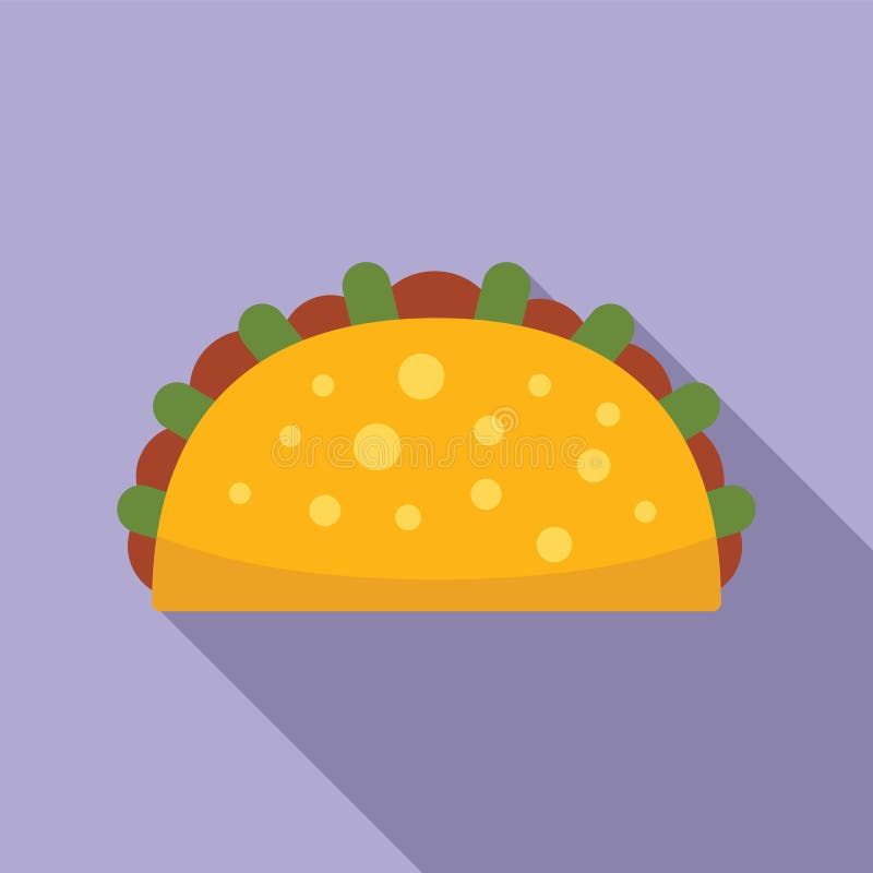 Taco Food Icon Flat Vector. Mexican Food Stock Illustration ...