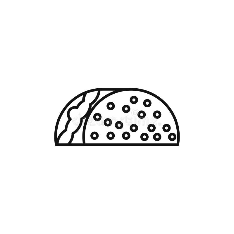 Taco Icon Isolated on White Background Stock Vector - Illustration of ...
