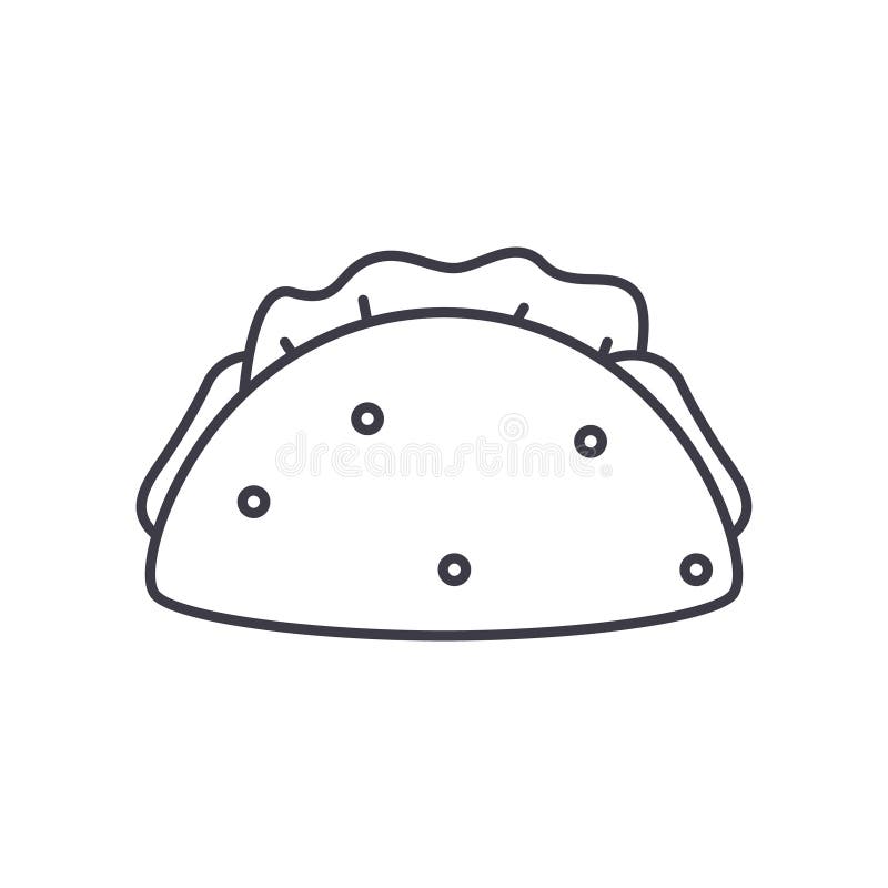 Taco Line Icon, Outline Symbol, Vector Illustration, Concept Sign Stock ...