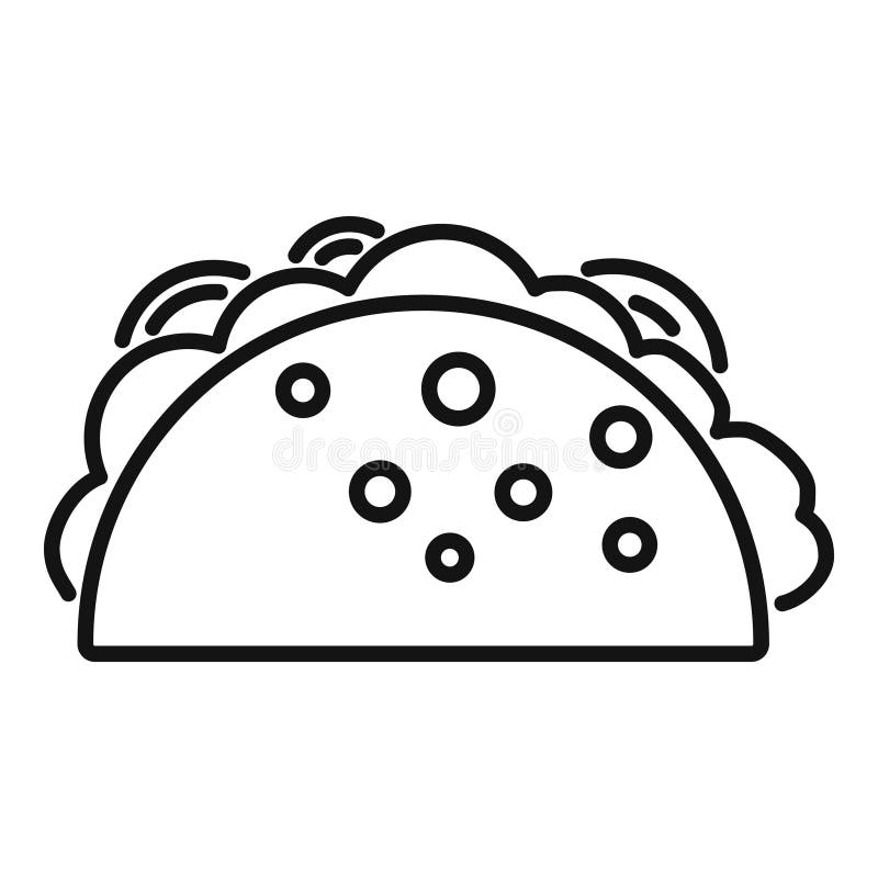Taco Icon Outline Vector. Tortilla Food Stock Vector - Illustration of ...