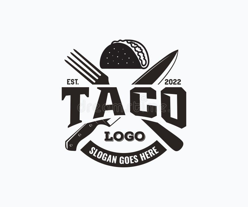 Taco Logo Design, Taco Food Emblem Vector. Taco Icon Stock Vector ...