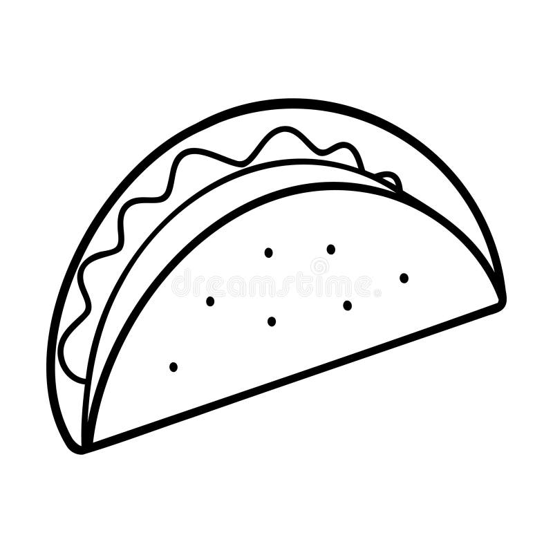 Taco Outline Doodle Icon stock vector. Illustration of doodle - 392241368