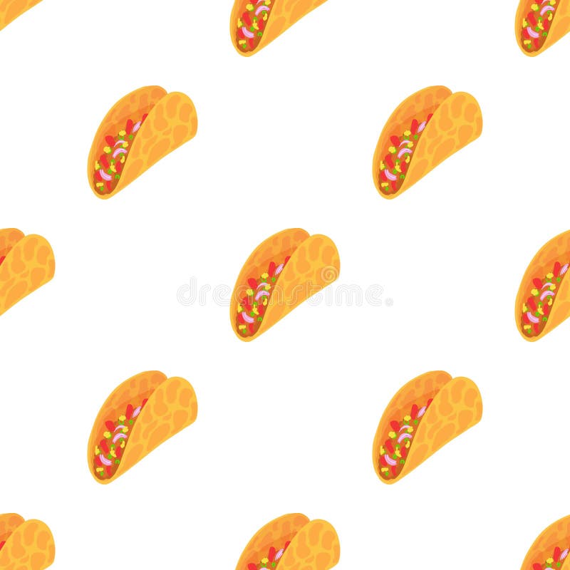Taco Pattern Seamless Vector Stock Vector - Illustration of menu ...