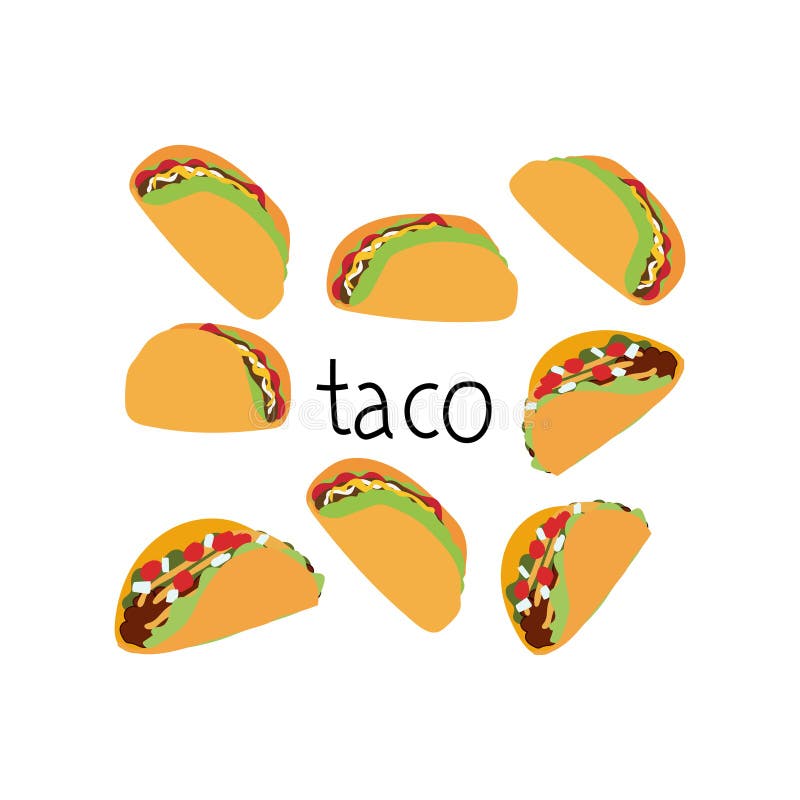 Taco Pattern Set Free Vector Illustration Stock Vector - Illustration ...