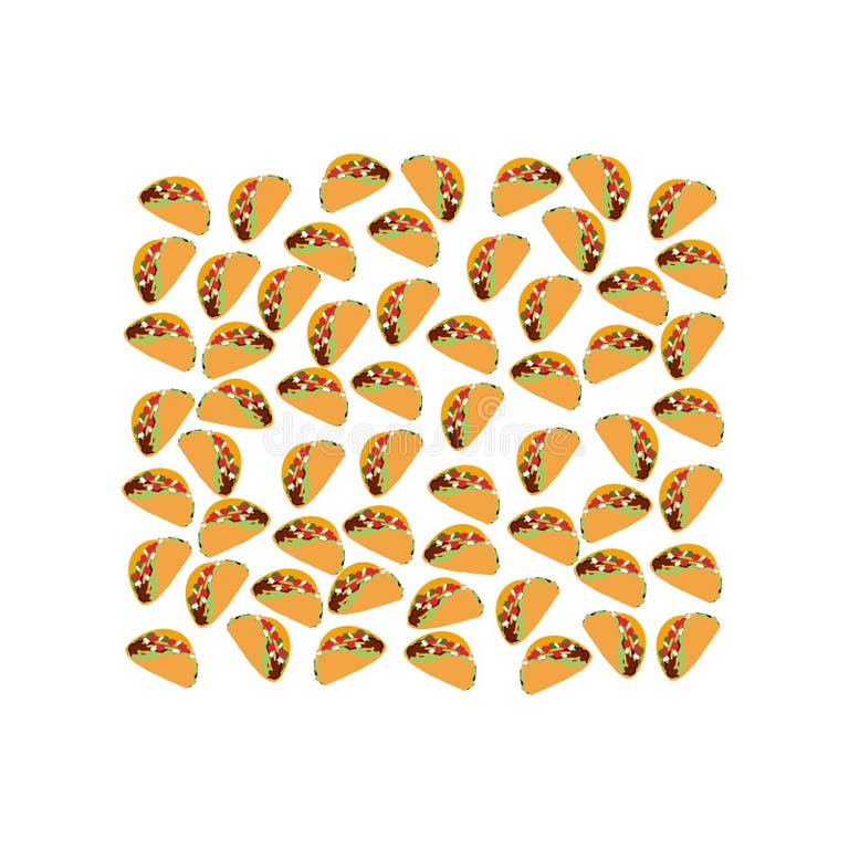 Taco Pattern Set Free Vector Illustration Stock Vector - Illustration ...