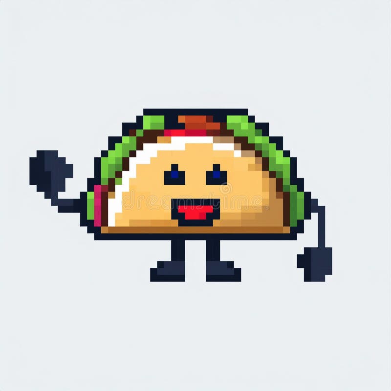 Taco Pixel Art Style Pixelated Foto de Stock - Imagem de colheita ...
