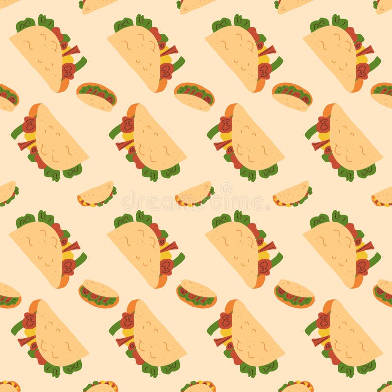 Taco Seamless Pattern Stock Illustrations – 1,506 Taco Seamless Pattern ...