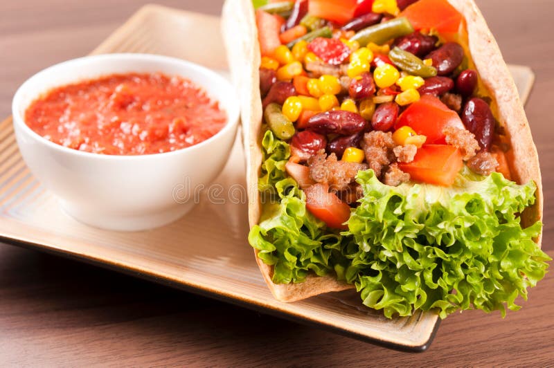 Taco time stock image. Image of lunch, fresh, green, chili - 29555999