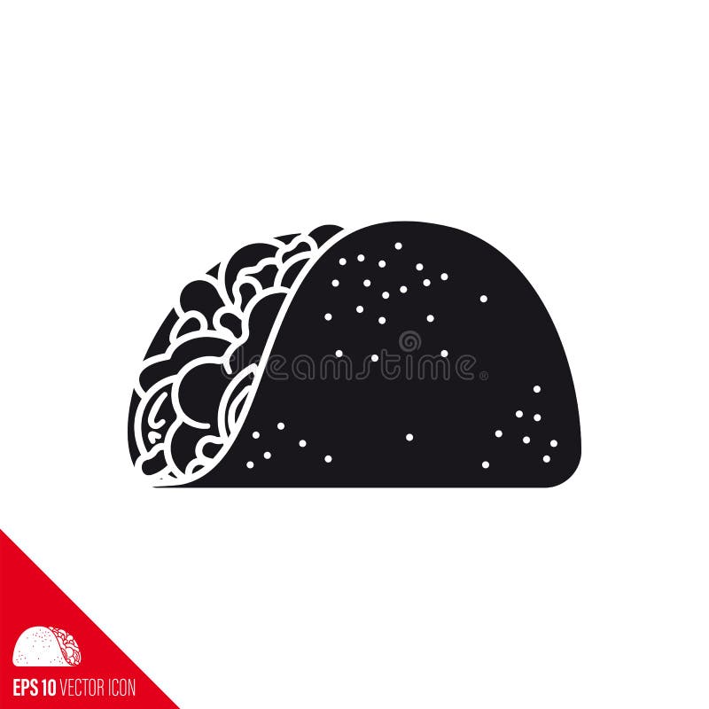 Taco vector glyph icon stock vector. Illustration of taco - 268815248