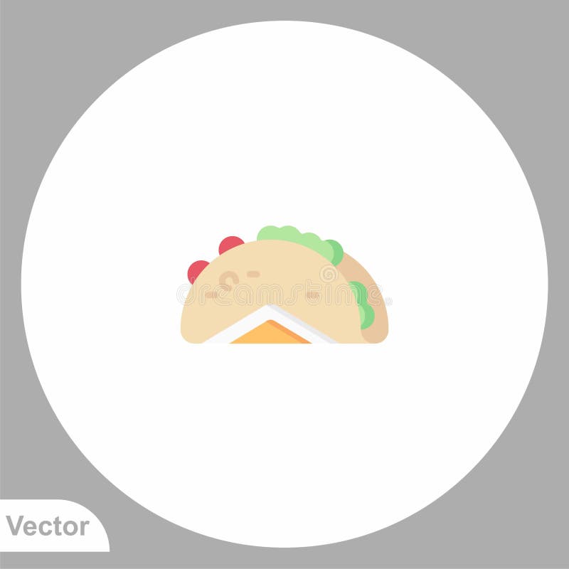 Taco Vector Icon Sign Symbol Stock Vector - Illustration of lettuce ...