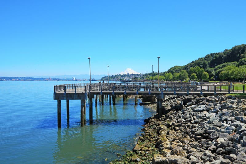 Tacoma, Pier Waterfront. Ruston Way. Stock Photo - Image of state ...