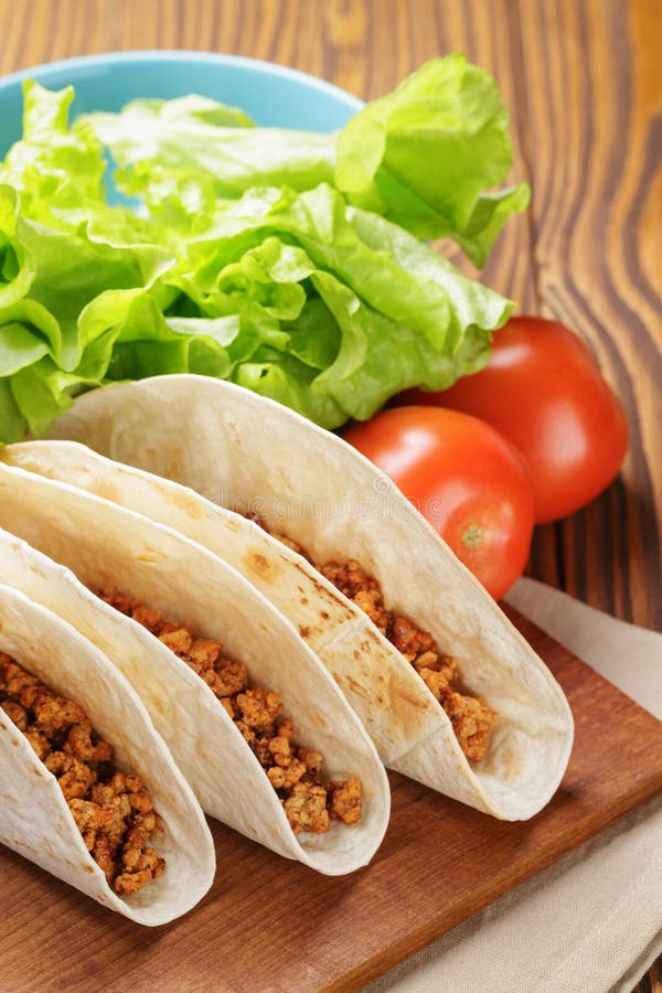 Tacos with beef and chilli stock image. Image of mexico - 38326069