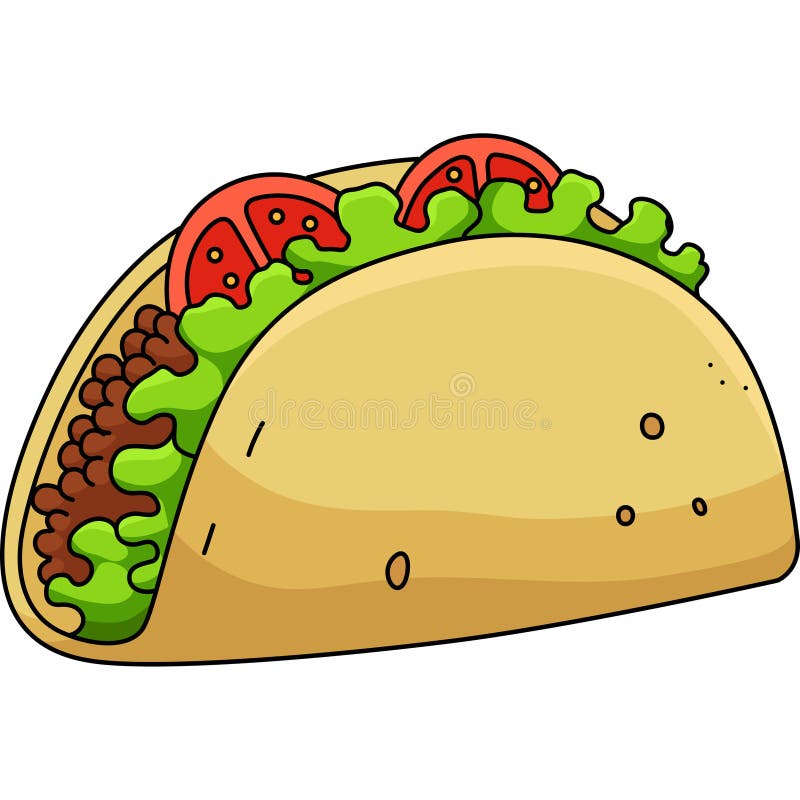 Tacos Cartoon Colored Clipart Illustration Stock Vector - Illustration ...