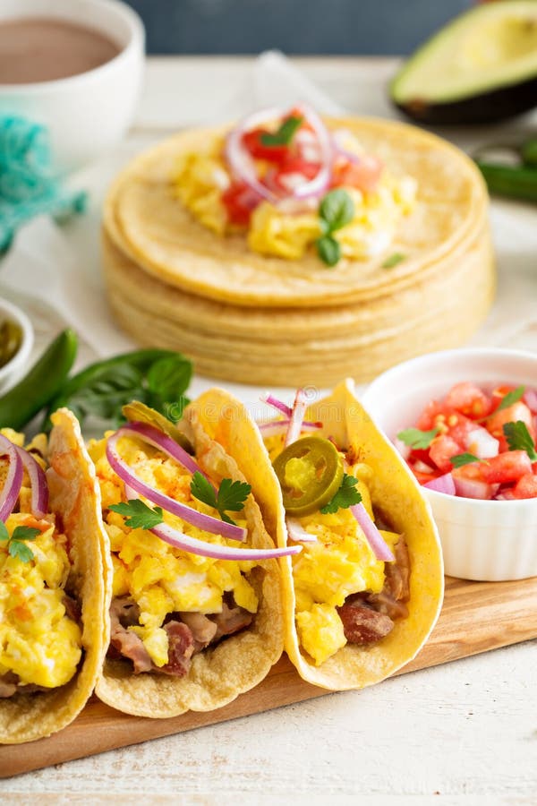 Tacos with Eggs for Breakfast Stock Image - Image of plenty, fresh ...