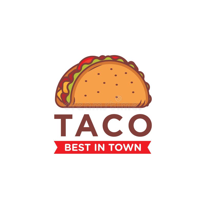 Tacos Logo Design Isolated on White Background Stock Vector ...