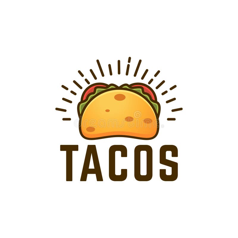 Tacos Logo Design Isolated on White Background Stock Vector ...
