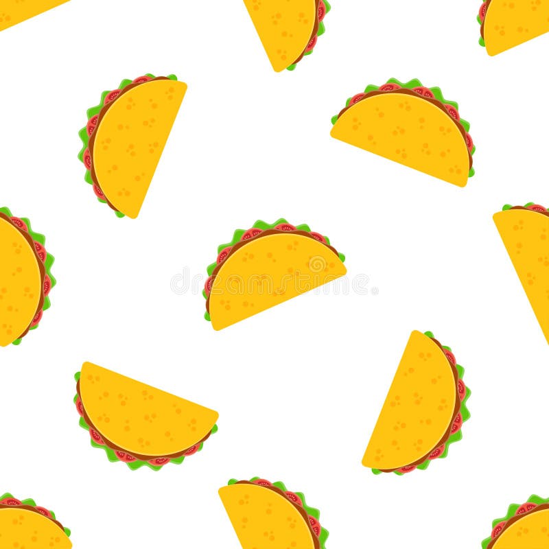Tacos Seamless Vector Pattern Stock Vector - Illustration of tasty ...