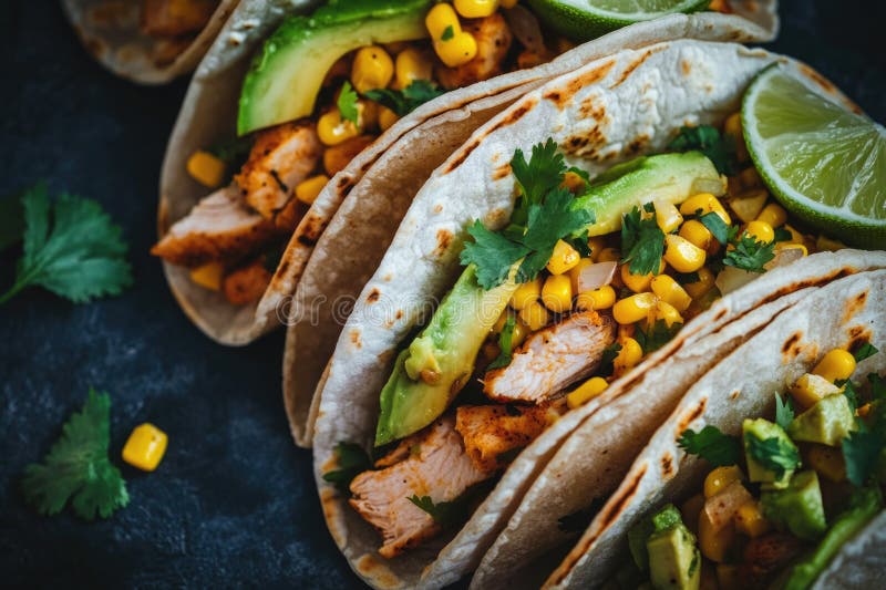 Tacos on Table stock image. Image of dish, kitchen, cuisine - 376193257