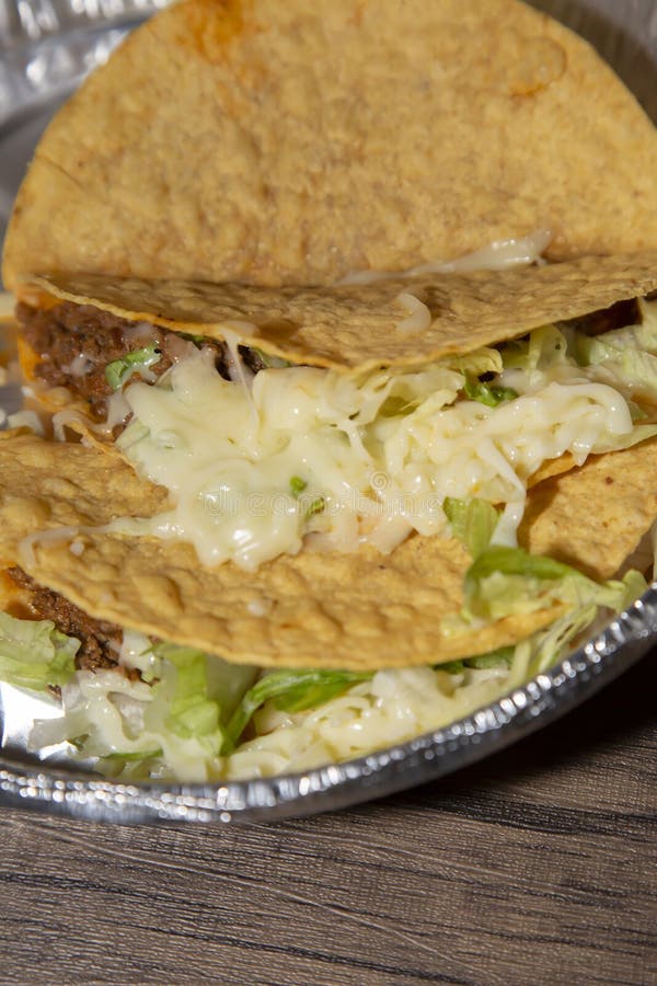 Tacos in a Carryout Container Stock Photo - Image of cheese, appetizer ...