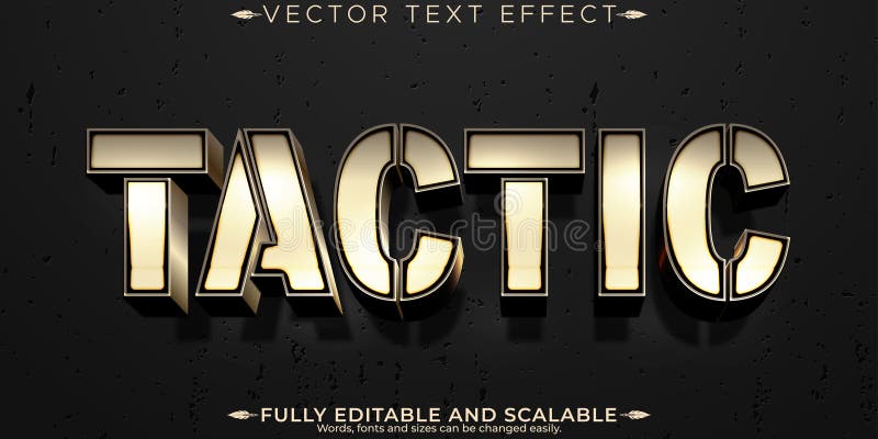 Tactic Text Effect, Editable Game and Movie Text Style Stock Vector ...