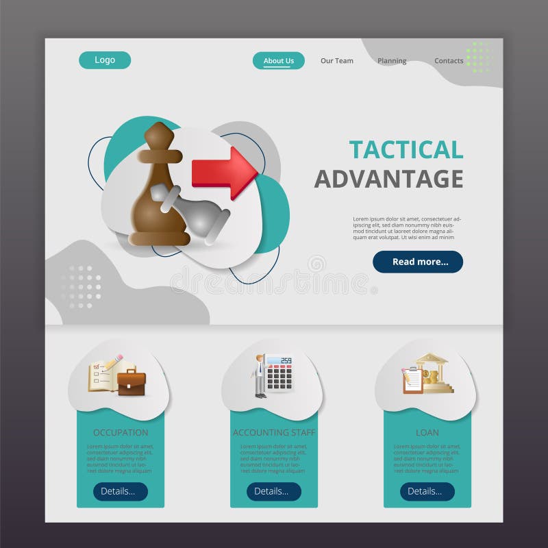 Tactical Advantage Flat Landing Page Website Template. Occupation ...