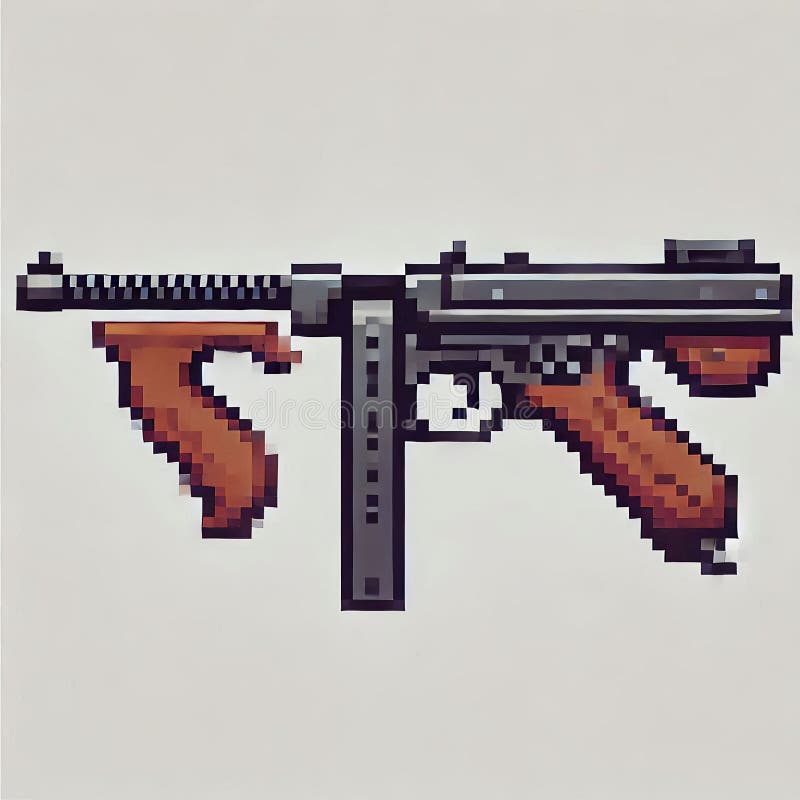 8-bit Tactical Firearm stock illustration. Illustration of combat ...