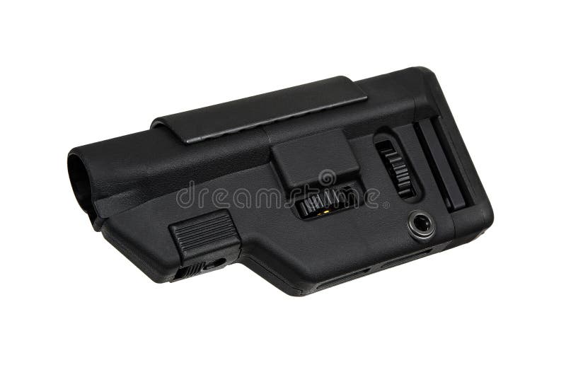 Tactical Black Rifle Stock with Adjustable Mechanisms and Textured ...
