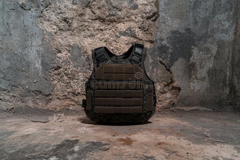 Tactical Body Armor Stands Ready in a Rugged Setting. Stock ...