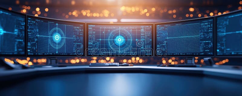 Tactical Command Center with Multi-screen Radar and GPS, 3D ...