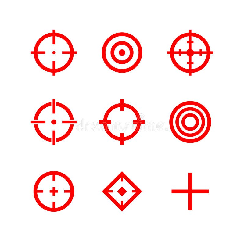 Tactical Crosshair Red Icons Stock Illustration - Illustration of ...