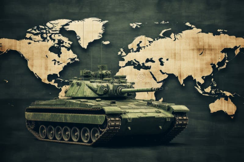Tactical Deployment Military Tank Strategically Positioned on Intricate ...