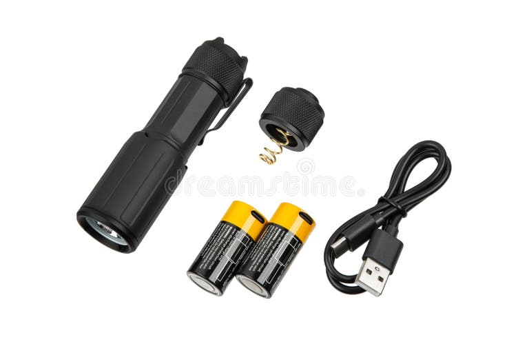 Tactical Flashlight with Batteries and Cable.Tactical Flashlight with ...
