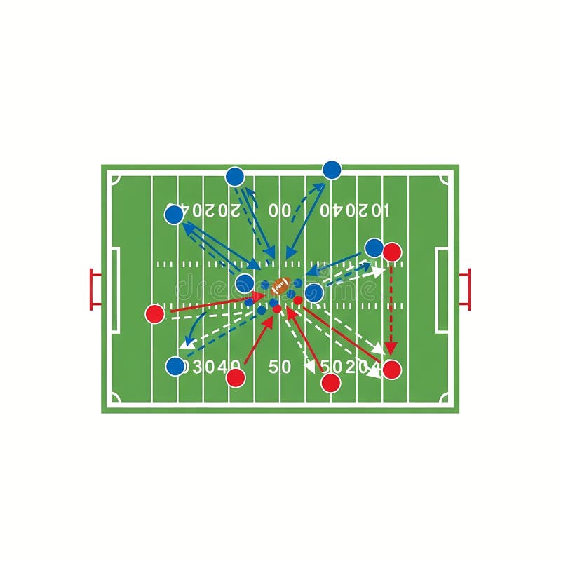 Tactical Football Field Route Diagram Vector Art Stock Vector ...