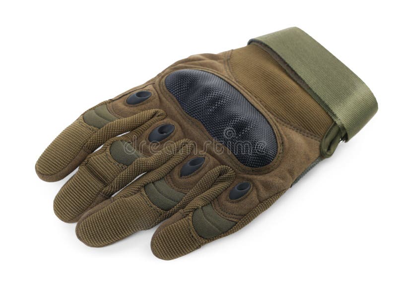 Tactical Glove Isolated on White. Military Training Equipment Stock ...