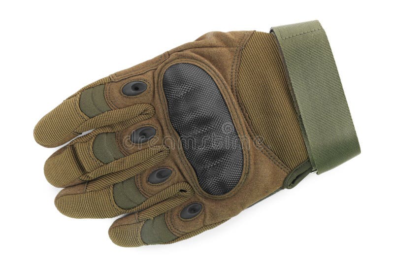 Tactical Glove Isolated on White. Military Training Equipment Stock ...