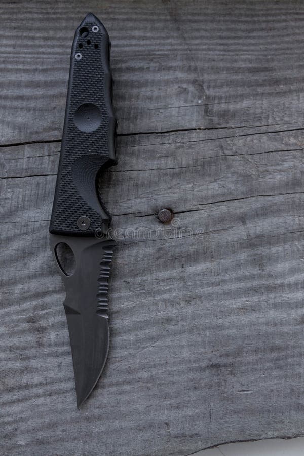 Tactical Knife with Bullets. Left Side Stock Photo - Image of black ...