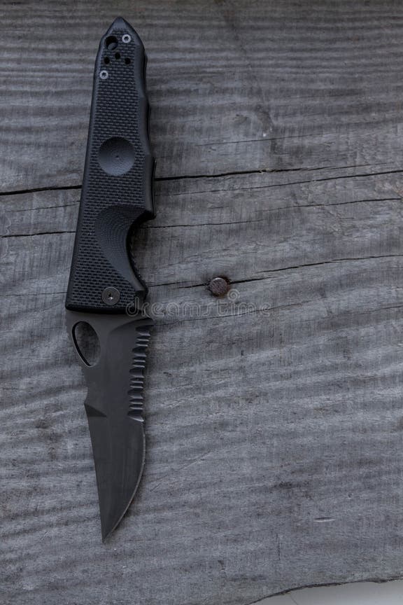 Tactical Knife with Bullets. Left Side Stock Photo - Image of black ...