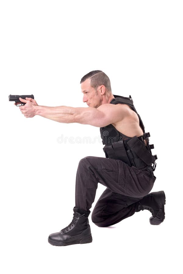 Tactical Law Enforcer Posing Stock Photo - Image of enforcer, crime ...