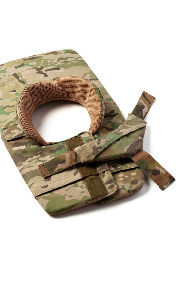 Tactical Neck Protection Module Isolated on White Background Stock ...