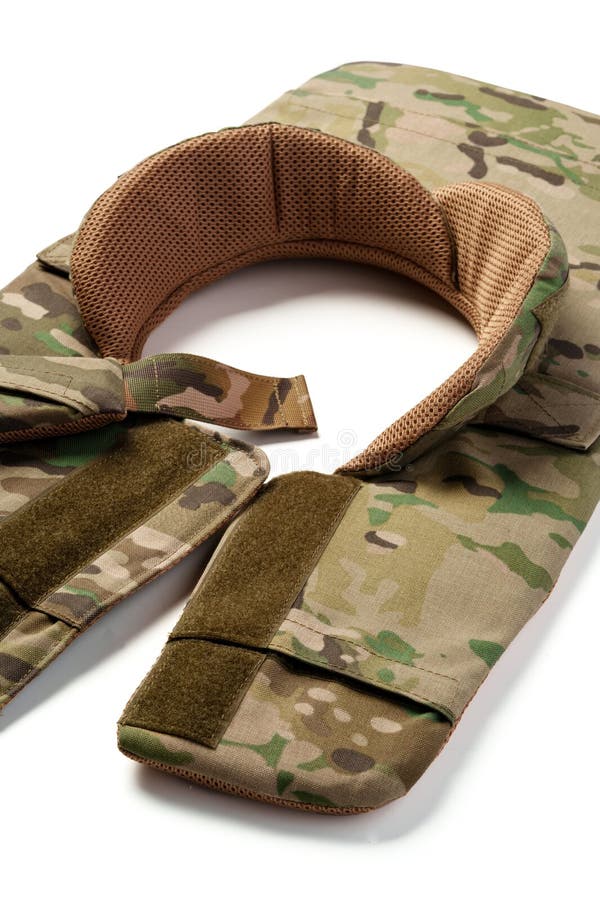 Tactical Neck Protection Module Isolated on White Background Stock ...