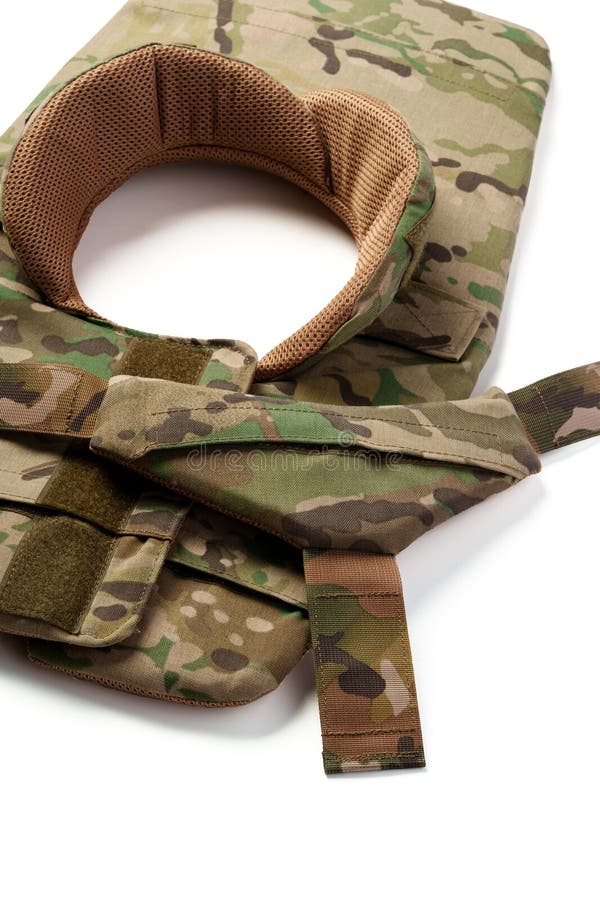 Tactical Neck Protection Module Isolated on White Background Stock ...