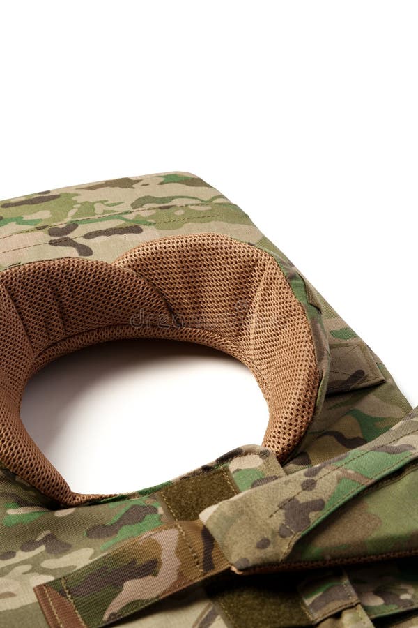 Tactical Neck Protection Module Isolated on White Background Stock ...