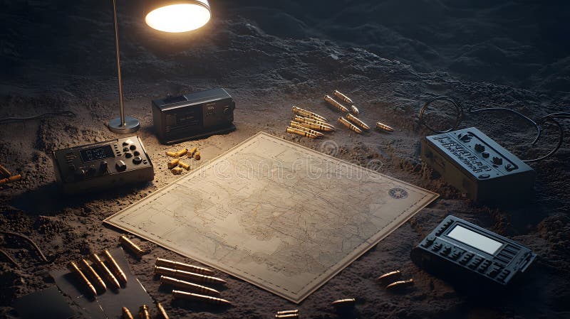 Tactical Planning Area with Radios and Maps Strategically Arranged for ...