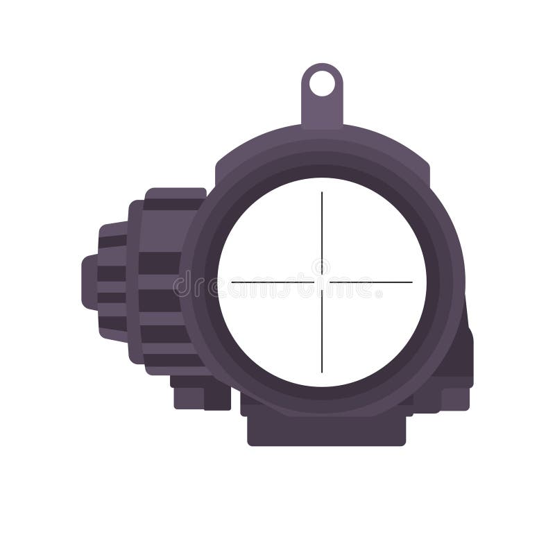 Tactical Scope Silhouette. Black and White Icon Design Element on ...
