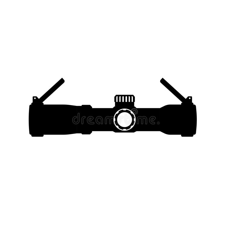 Tactical Scope Silhouette. Black and White Icon Design Element on ...