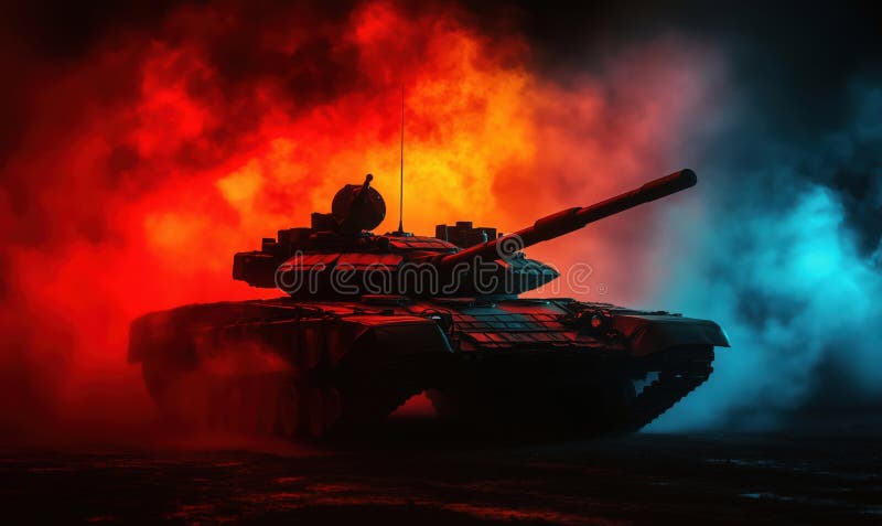 Tactical Tank in Dramatic Lighting with Smoke Effects and Vibrant ...