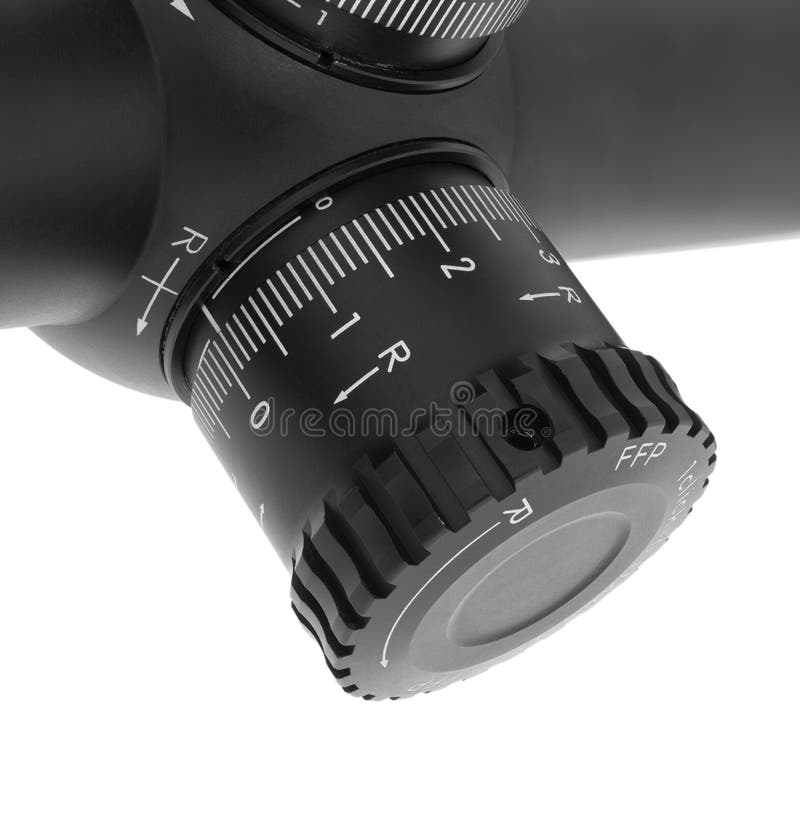 Windage Adjustment on a Sniper Scope Isolated on White Stock Image ...