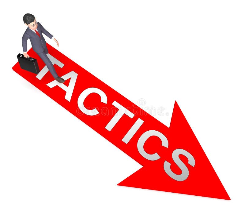 Tactics Arrow Indicates System Course 3d Rendering Stock Illustration ...