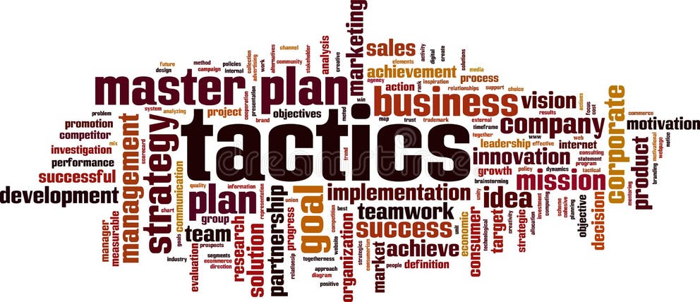 Tactics word cloud stock vector. Illustration of partnership - 187657840