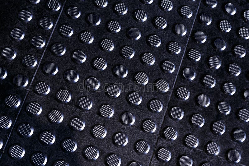Tactile Gray Tiles on the Sidewalk. Close Up Stock Image - Image of ...